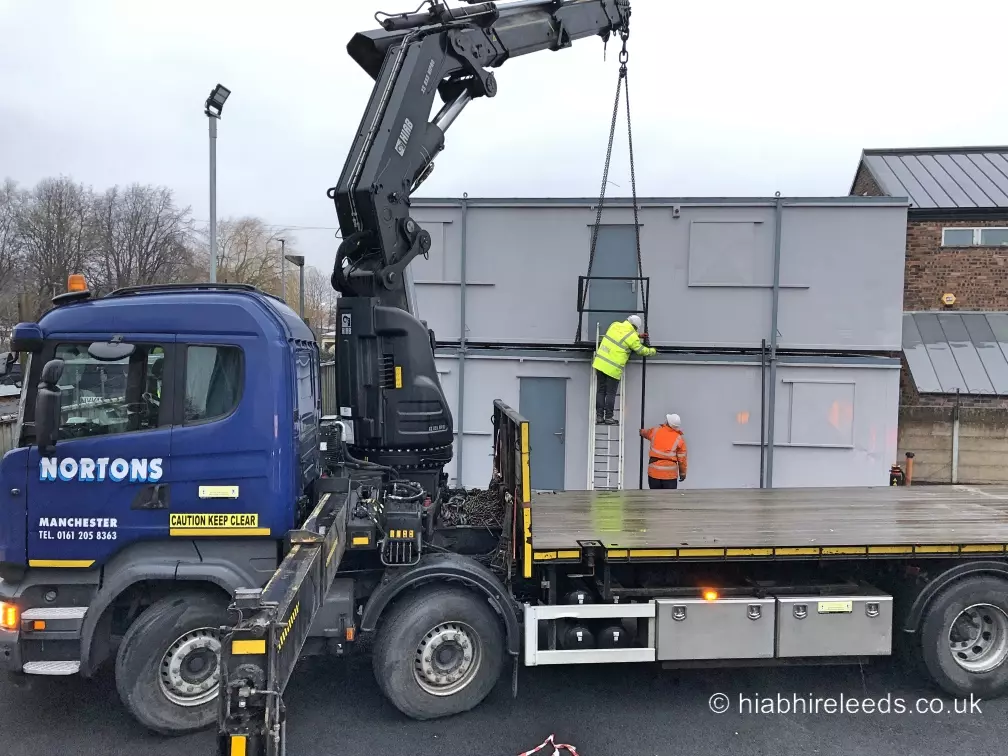 Hiab Hire Leeds Portable Cabin Transport Container Delivery