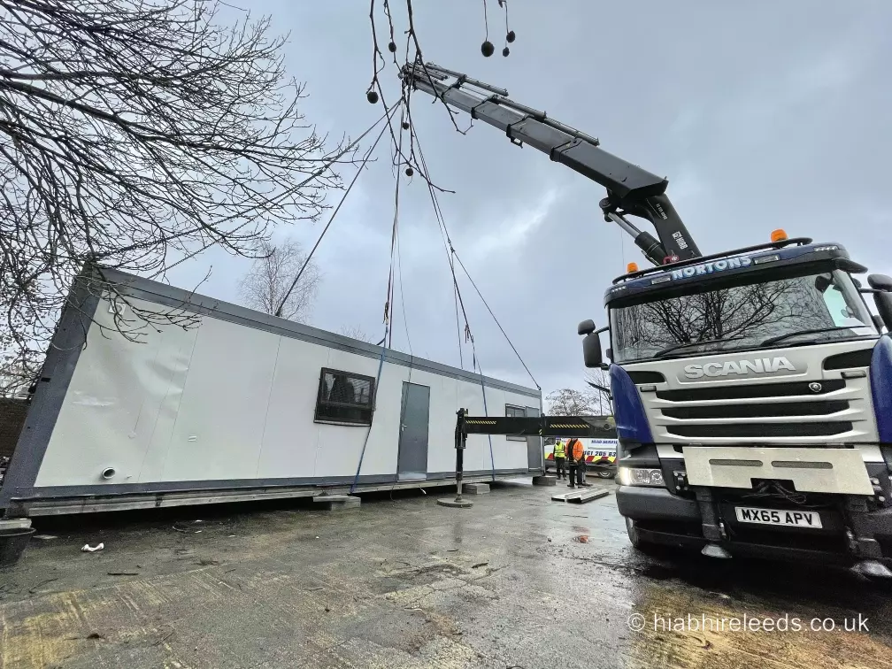 Hiab Hire Leeds Portable Cabin Transport Container Delivery